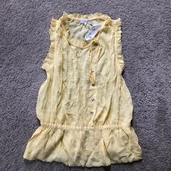 Mystree | Tops | Mystree Womens Large Sleeveless Yellow Top Nwt | Poshmark